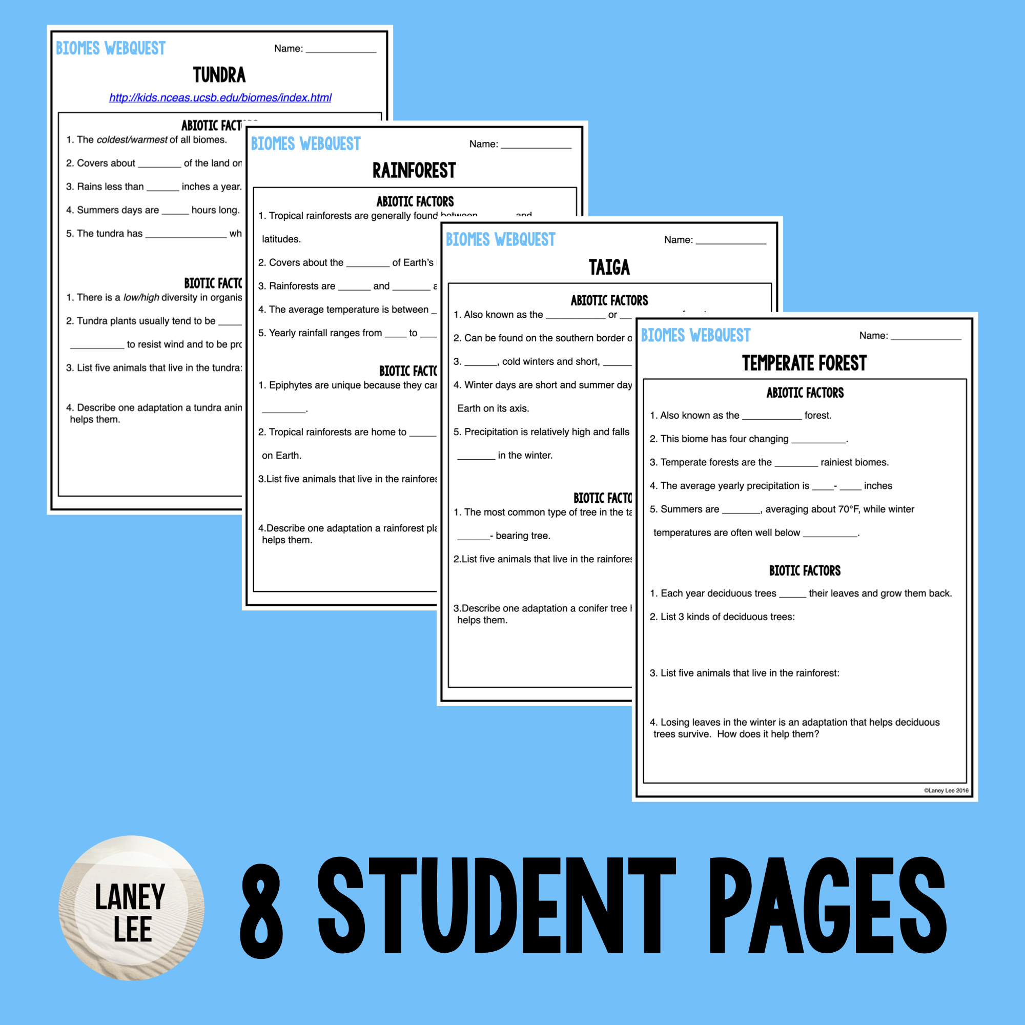 Biomes Webquest PDF Digital Resource With Answer Key Biomes Webquest PDF Digital Resource With Answer Key